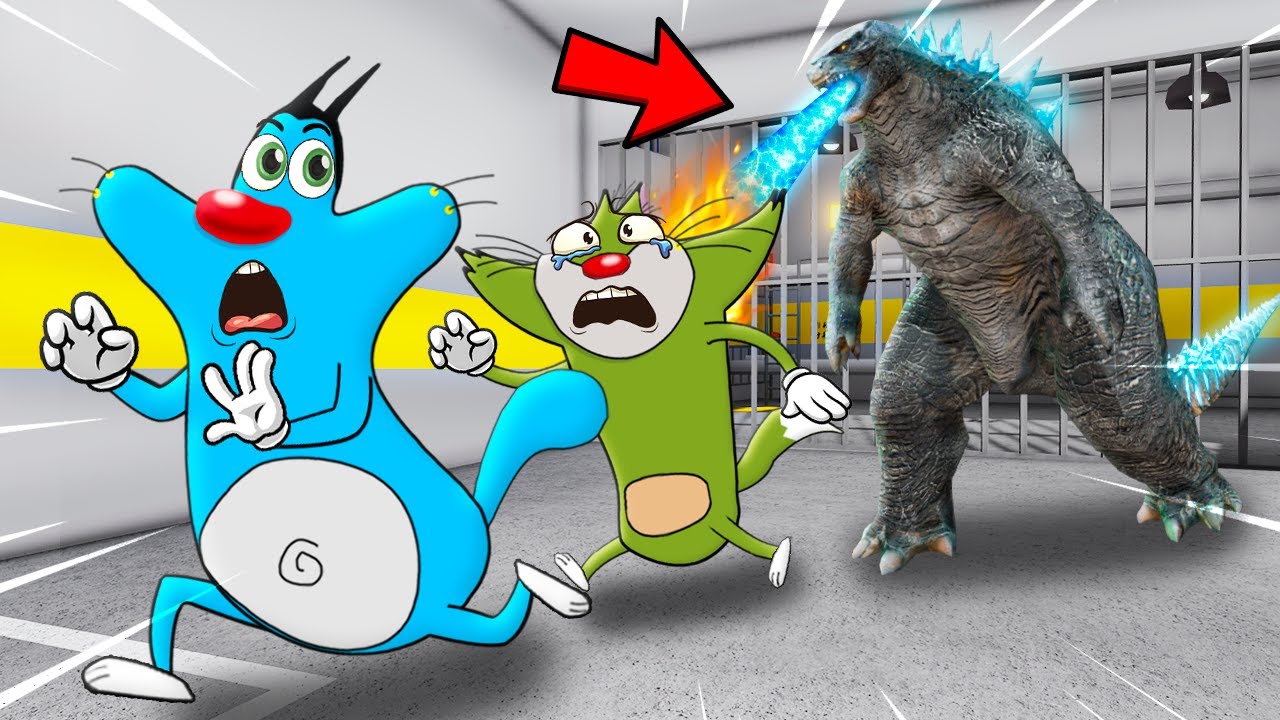 Roblox Godzilla Prison Escape With Oggy And Jack - YouTube