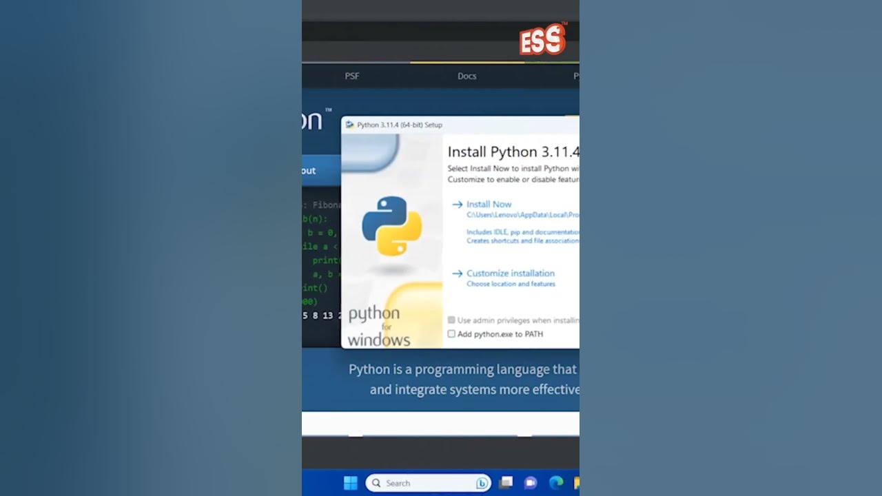 How To Install Python Ess Institute Python Tricks Youtube