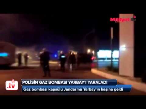 Polisin gaz bombası Yarbay ı yaraladı