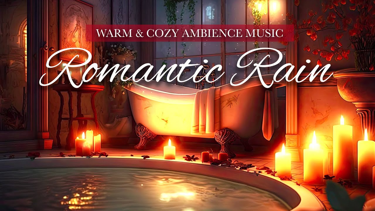 4K Warm & Cozy Romantic Relaxing Rain Ambience with Smooth Jazz Music ...