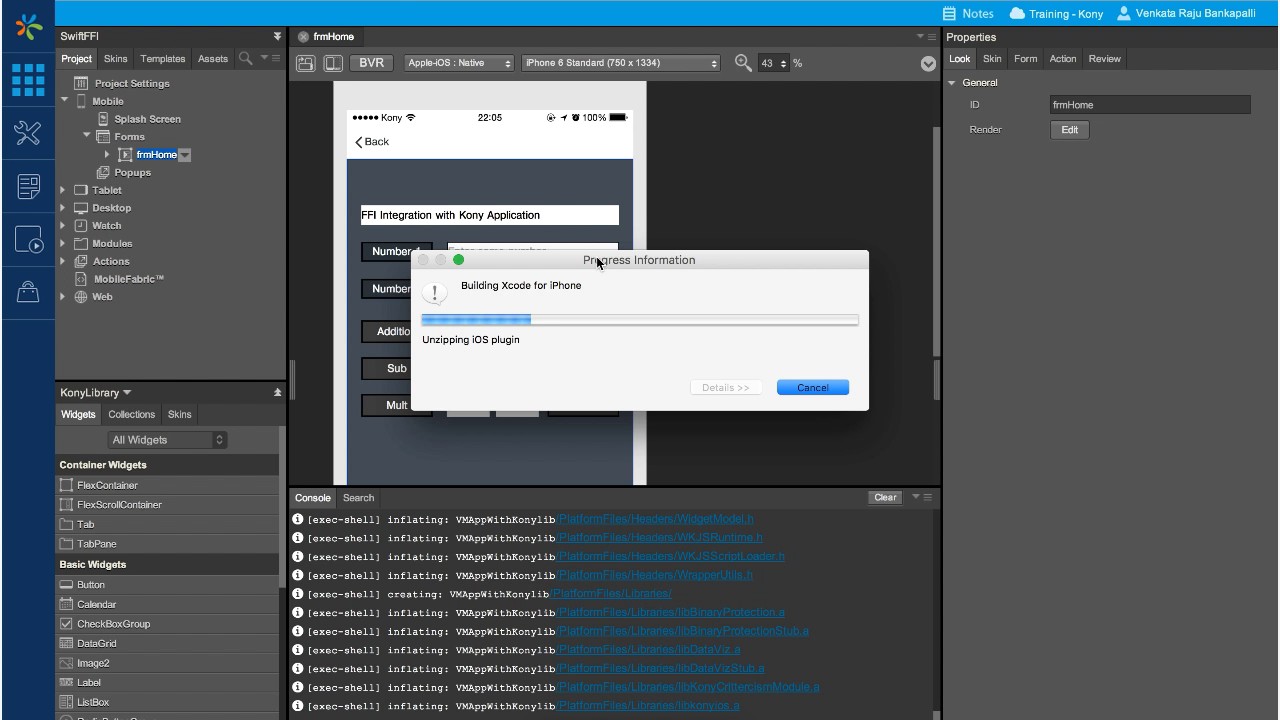 Demo 12. 1 - Demo of integration of Swift code into the Kony platform ...