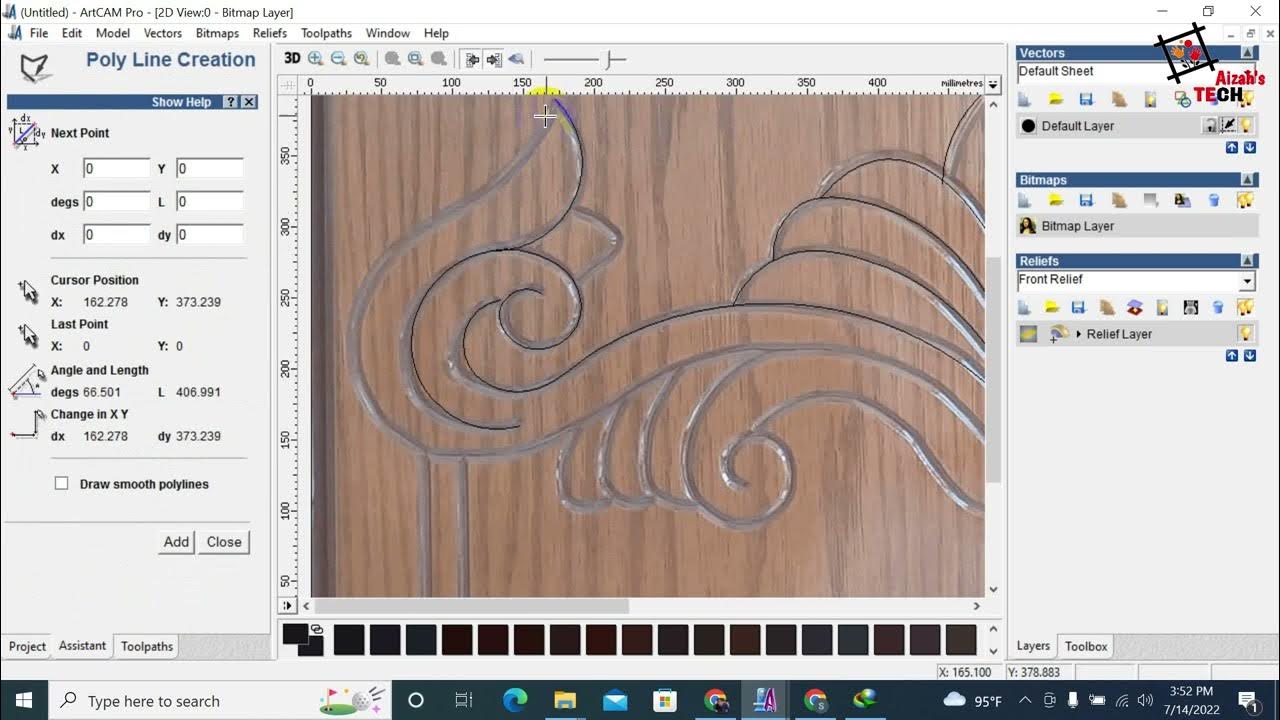 How to make 2d toolpath in Artcam 2008 (Ep-5 ) #aizah's_tech - YouTube