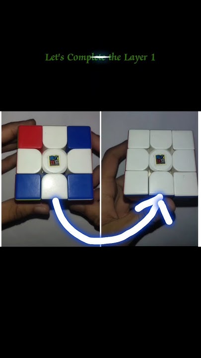 Step 2 of Solving a Rubik's Cube. Layer 1 complete!(Difficulty Level: Easy)#puzzle#shorts# ...