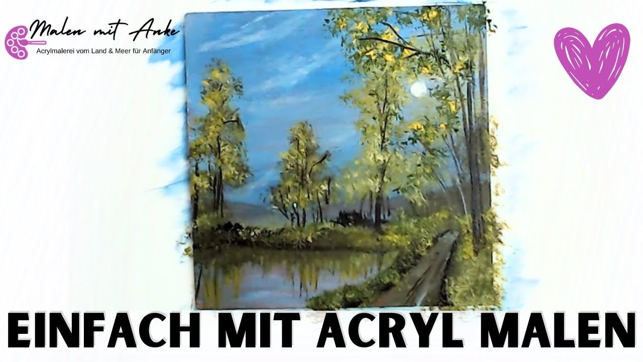 Leicht eine Vollmond-Landschaft malen – Acryl malen für Anfänger ...