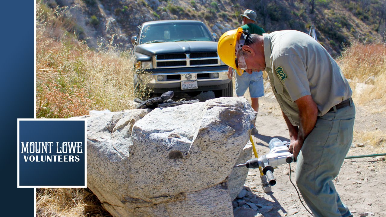 Mount Lowe Trail Work | Rock Splitting - YouTube