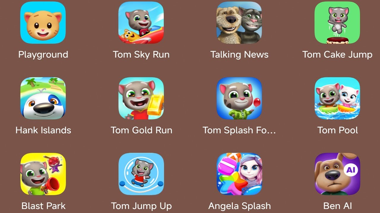 Talking Ginger Playground,Tom Sky Run,Talking News,Tom Cake Jump ...