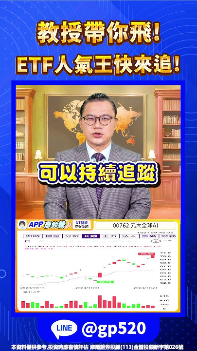 【這兩檔台股ETF竟然也是川普概念？】2024.11.22 #教授帶你飛 #ETF人氣王 #謝晨彥 #股怪教授 - YouTube