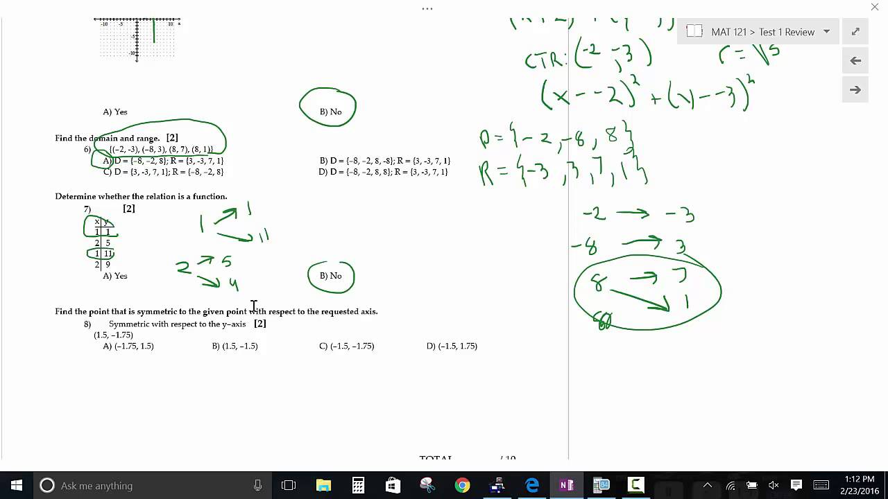 MAT 121 Test 1 Review Part 1 {1-20} - YouTube