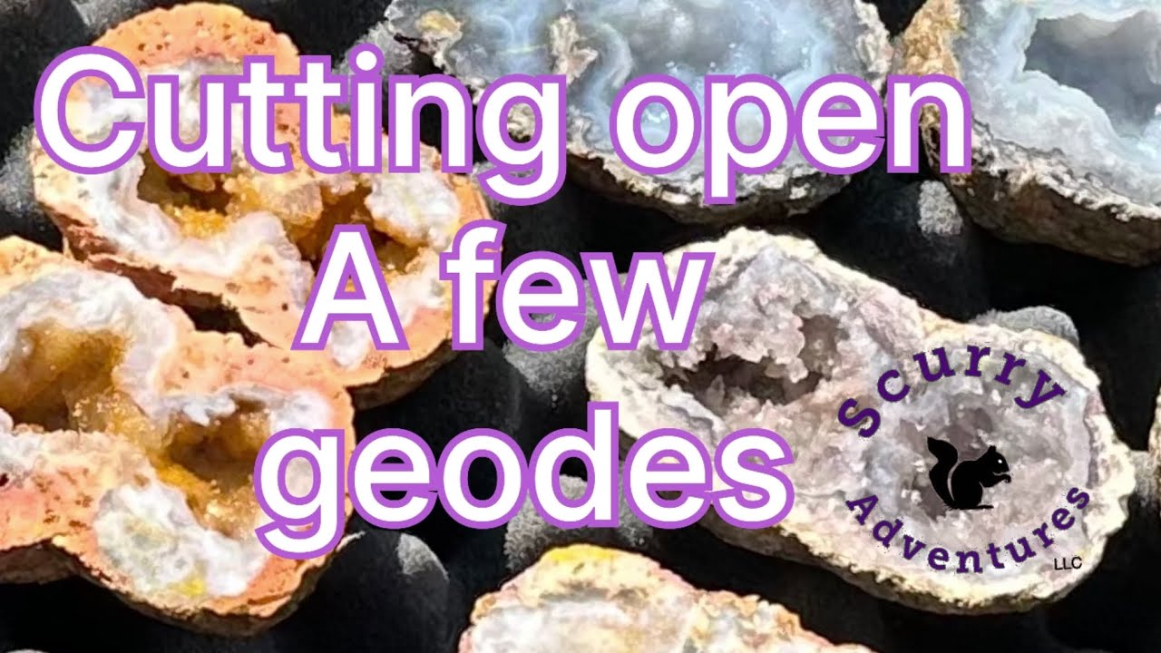Geode cutting fun - YouTube