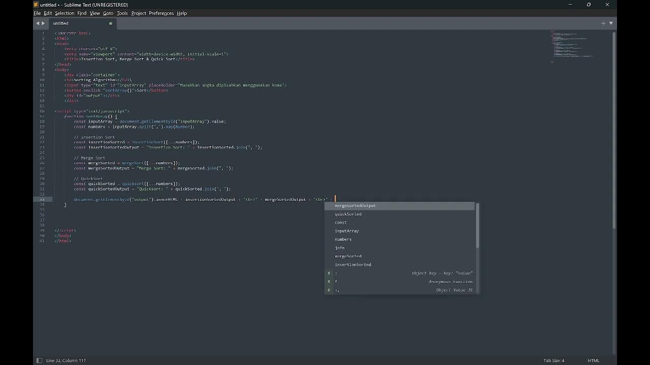 Tugas Ii Insertionsort Mergesort Quicksort 2208541073 Youtube