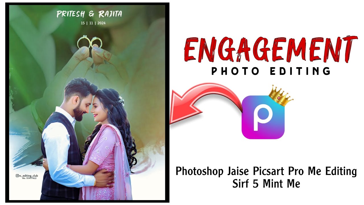 Engagement Photo Editing In Picsart || Wedding Photo Editing Tutorial ...