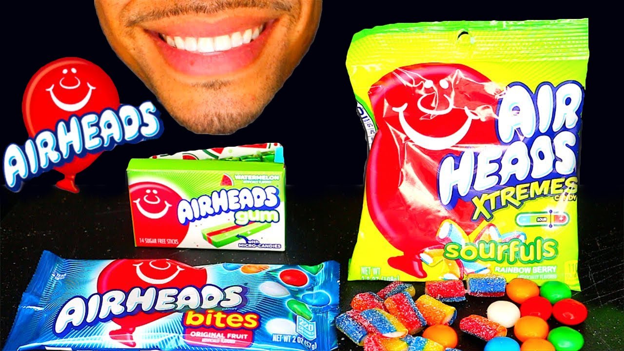 AIRHEADS CANDY BITES XTREMES SOURFULS GUM EATING MOUTH SOUNDS CHEWING ...