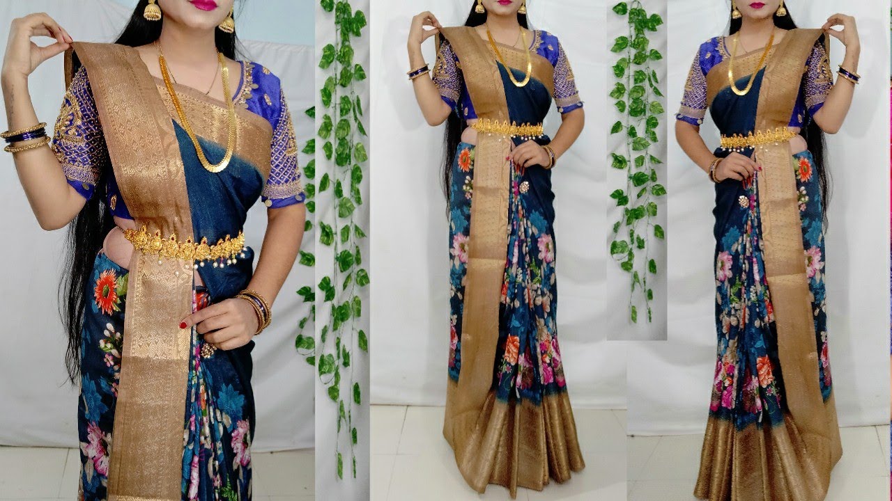 Saree draping new style looks more elegant to you/Bengali drape wd new ...