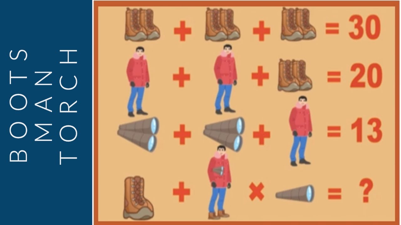 MATHS PUZZLE | Man Torch Boots Puzzle | Boots Torch Man Puzzle | PUZZLE ...