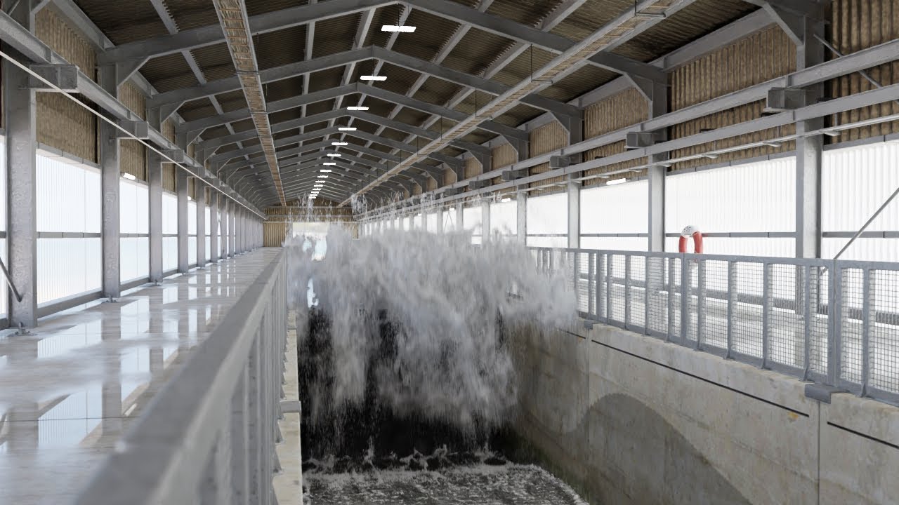 Blender FLIP Fluids - Rogue Wave in Large Water Flume - YouTube