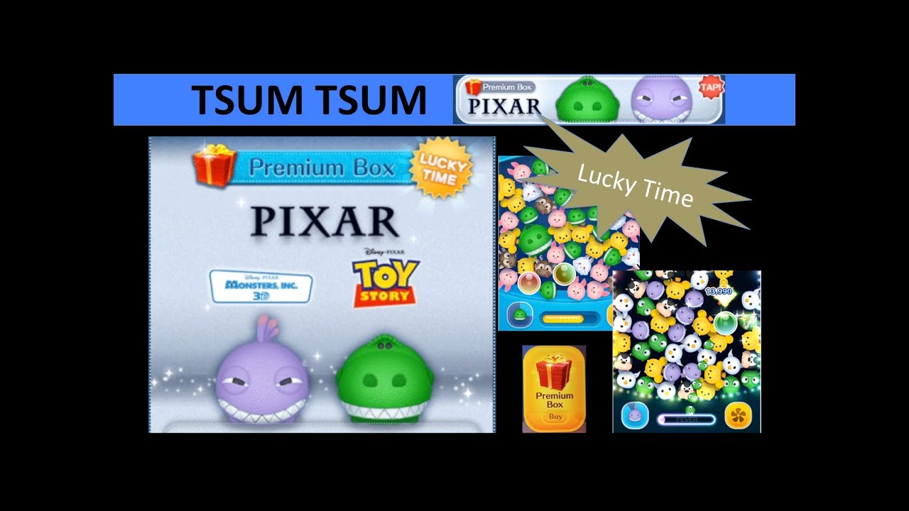 Randall and Rex Tsum Tsum (Lucky Time Pixar) Gameplay Premium Box ...