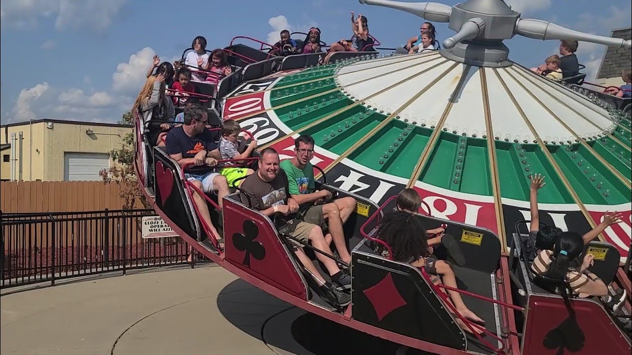 Brendan and me on Trabant flat ride (Wheel of Fortune) at Valleyfair ...