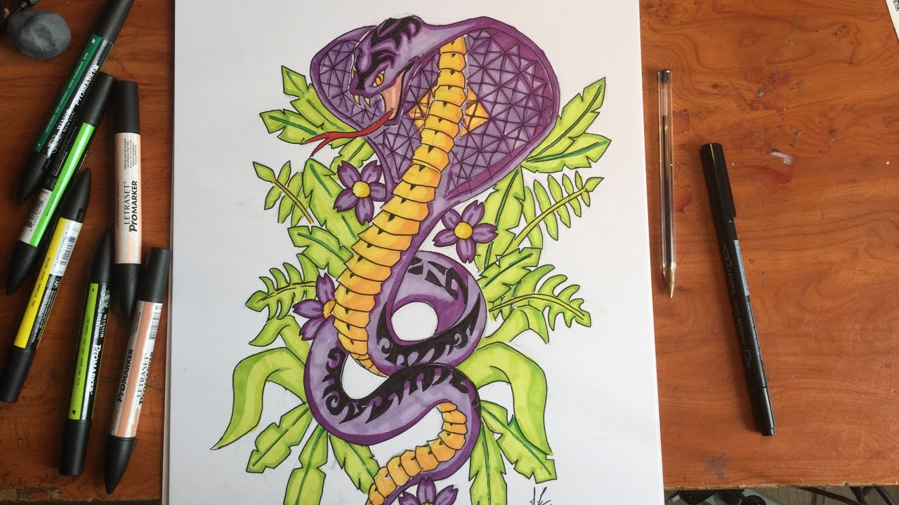Speed Drawing: Snake - YouTube