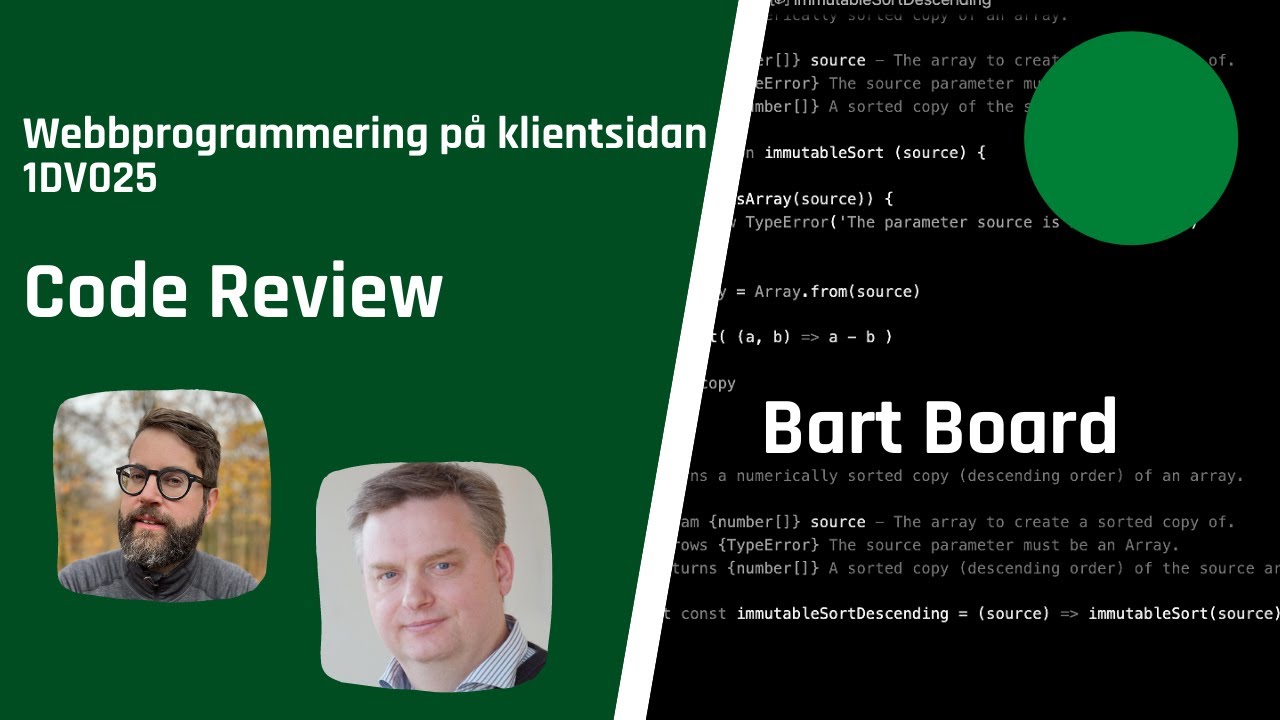 1DV025 - Code Review - Bart Board - YouTube