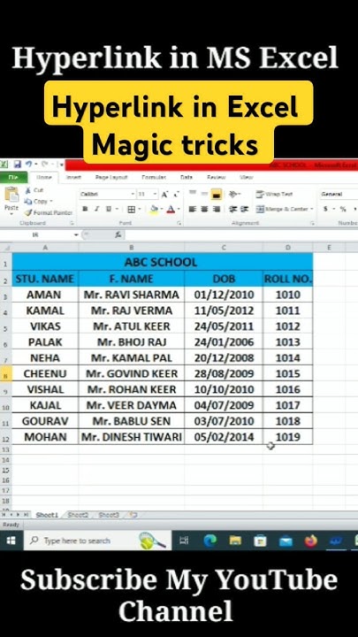 How to Create a Hyperlink in Excel | Hyperlink in Excel #shorts #excel #exceltips #hyperlink ...