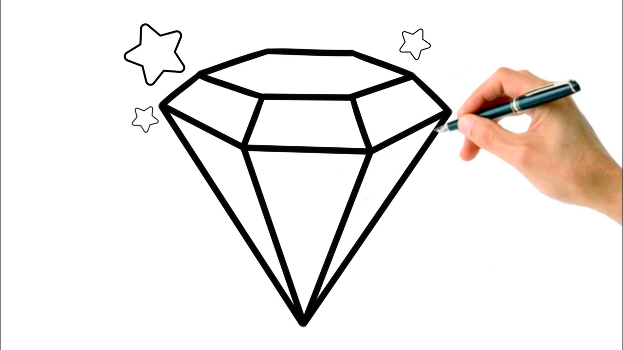 How to Draw a Diamond 💎 DRAWING AND COLORING TUTORIAL FOR KIDS | Small ...