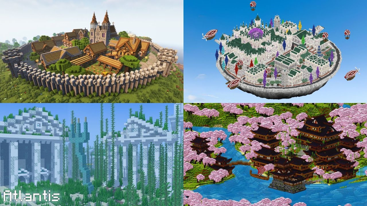 All Builds of 2024 | Minecraft Timelapse + World Maps Download - YouTube