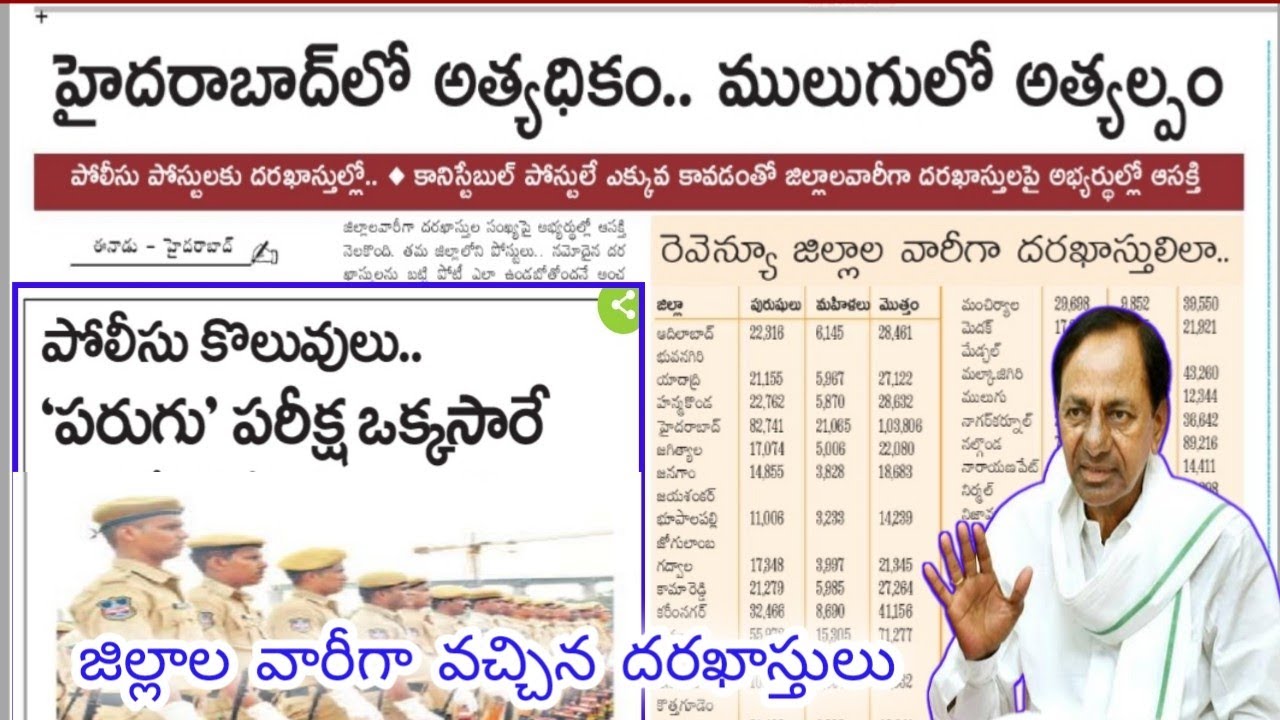 Ts Police Constable & SI Notification Latest Update 2022||District Wise ...