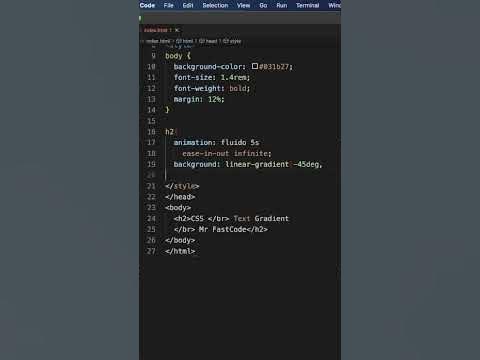How to make Gradient Text | CSS HTML #shorts - YouTube