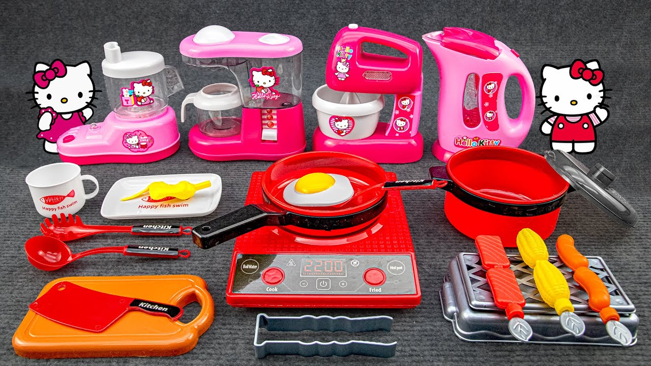 9 Minutes Satisfying with Unboxing Cute Pink Hello Kitty Mini Kichen ...