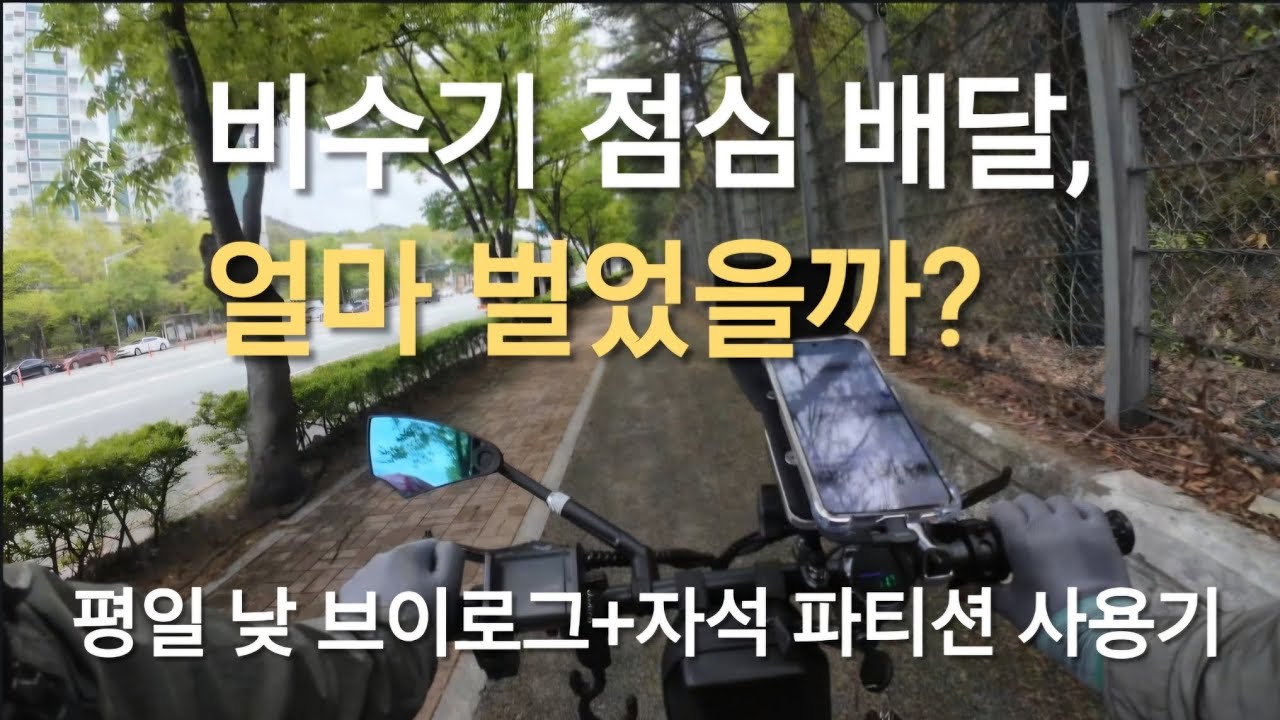 평일 낮 전기자전거 배달 점심 수익 공개자석 파티션 후기배민원 배민라이더스 쿠팡이츠배달파트너 Youtube
