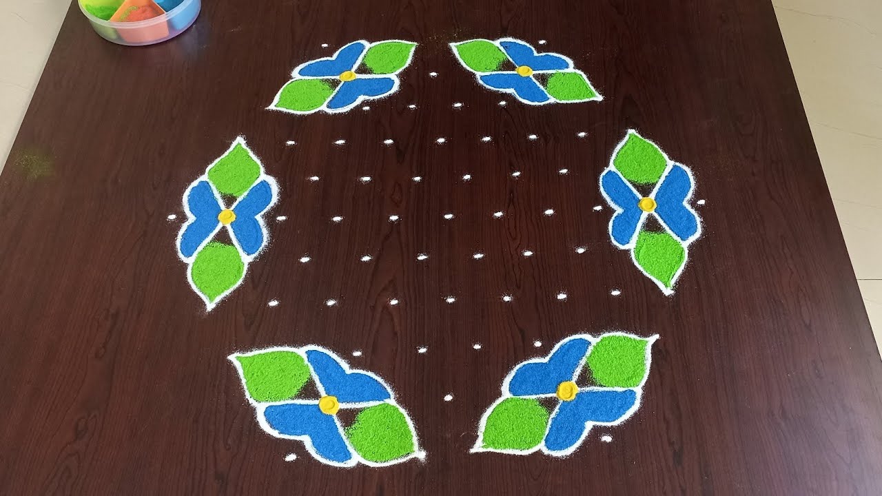 11×6dots beautiful sankranti chukkala muggulu🌷|easy sankranti rangoli ...
