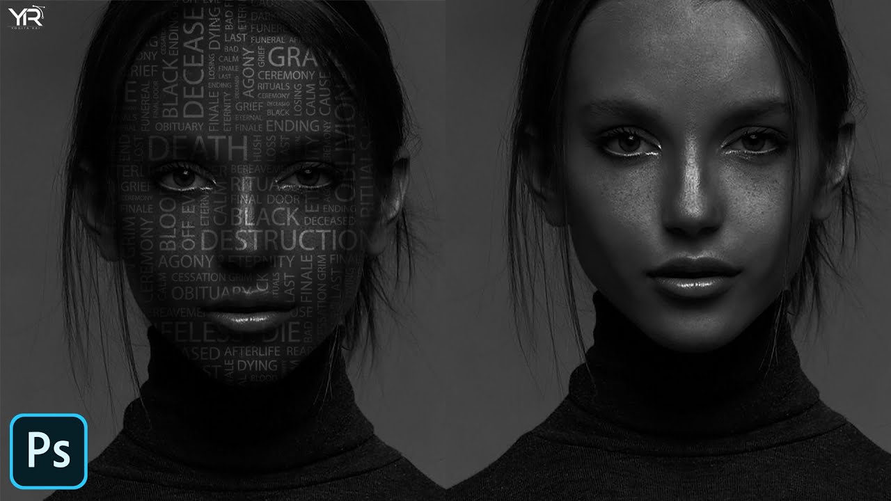 How to Make a Text Typography Face Portrait | Photoshop - YouTube