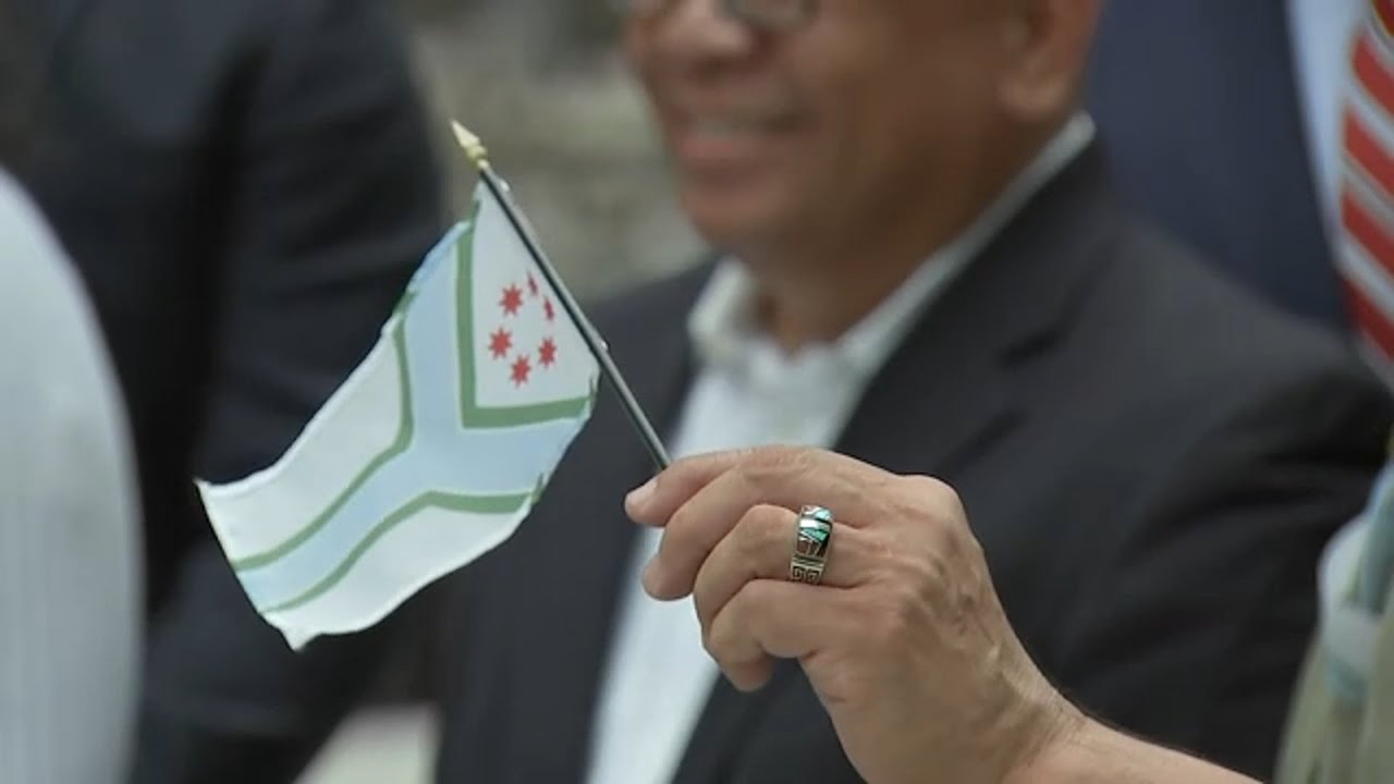 New Cook County flag raised at Daley Plaza ceremony - YouTube