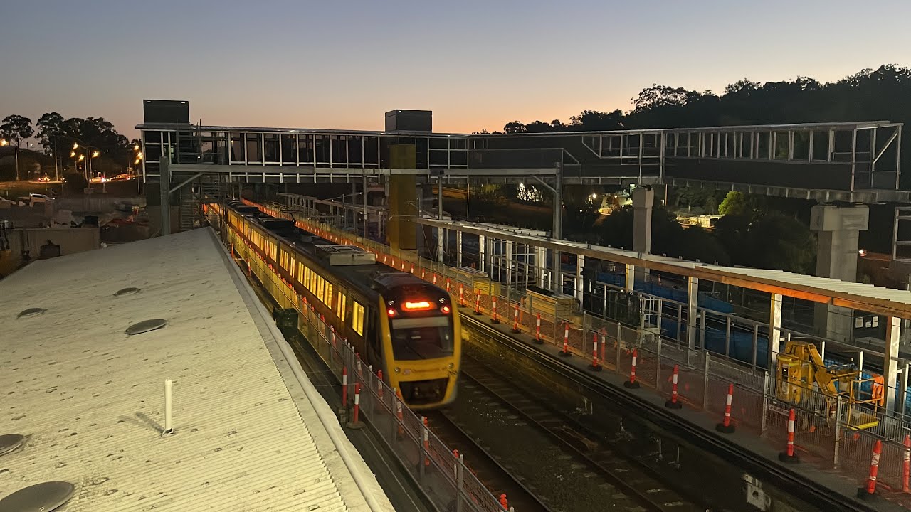 Trains in Brisbane with Morningside station upgrade progress - YouTube