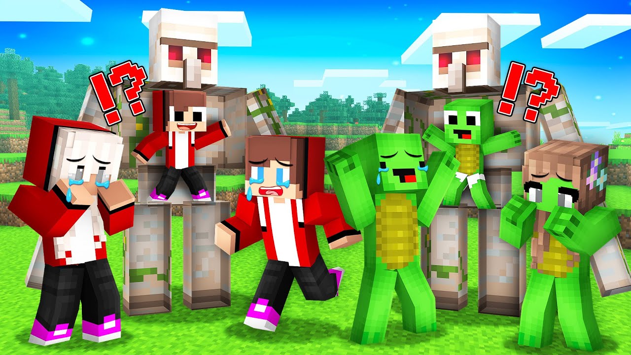 Baby Mikey and Baby JJ Hide Inside Golems To Prank Parents in Minecraft (Maizen) - YouTube