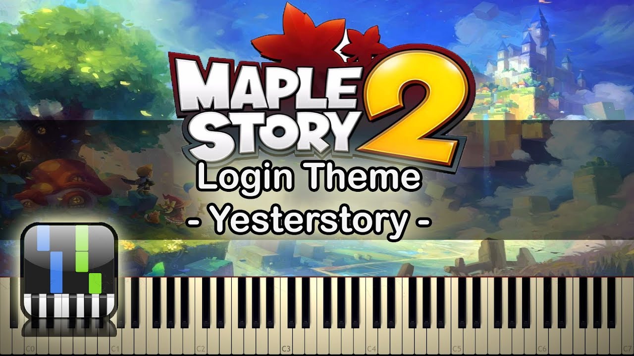 🍍Yesterstory - Login Theme - [Maplestory 2] - Synthesia Piano Tutorial🥥 ...