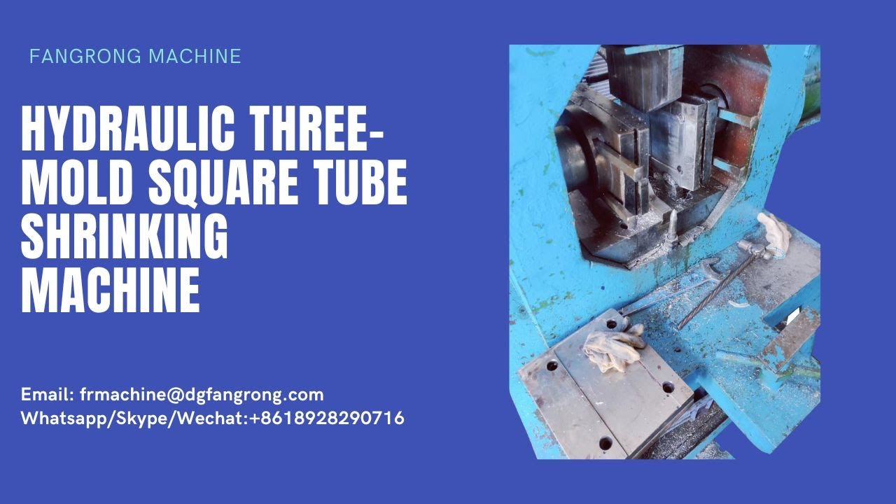 Hydraulic three mold square tube shrinking machine / ponting machine ...