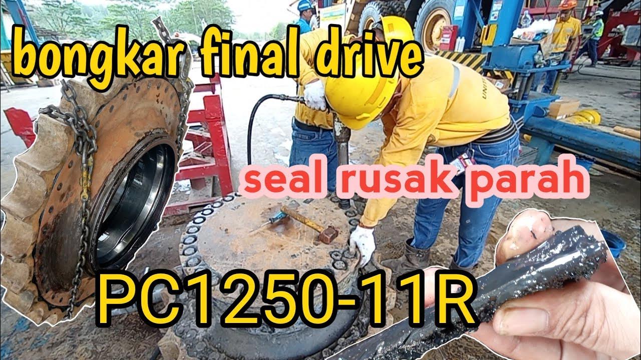 Replace floating seal (part 1)||komatsu PC 1250-11R||final drive bocor||seal remuk redam cah ...