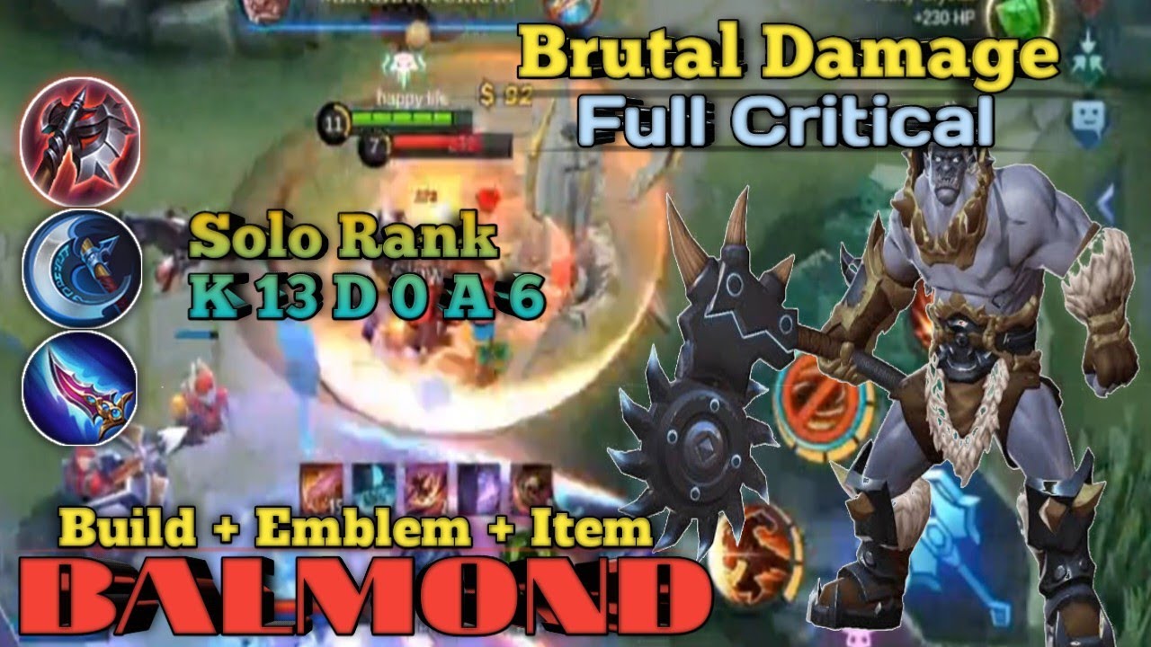 Hyper Balmond Chritical + 13 Kills (Brutal Damage) - Build + Emblem ...