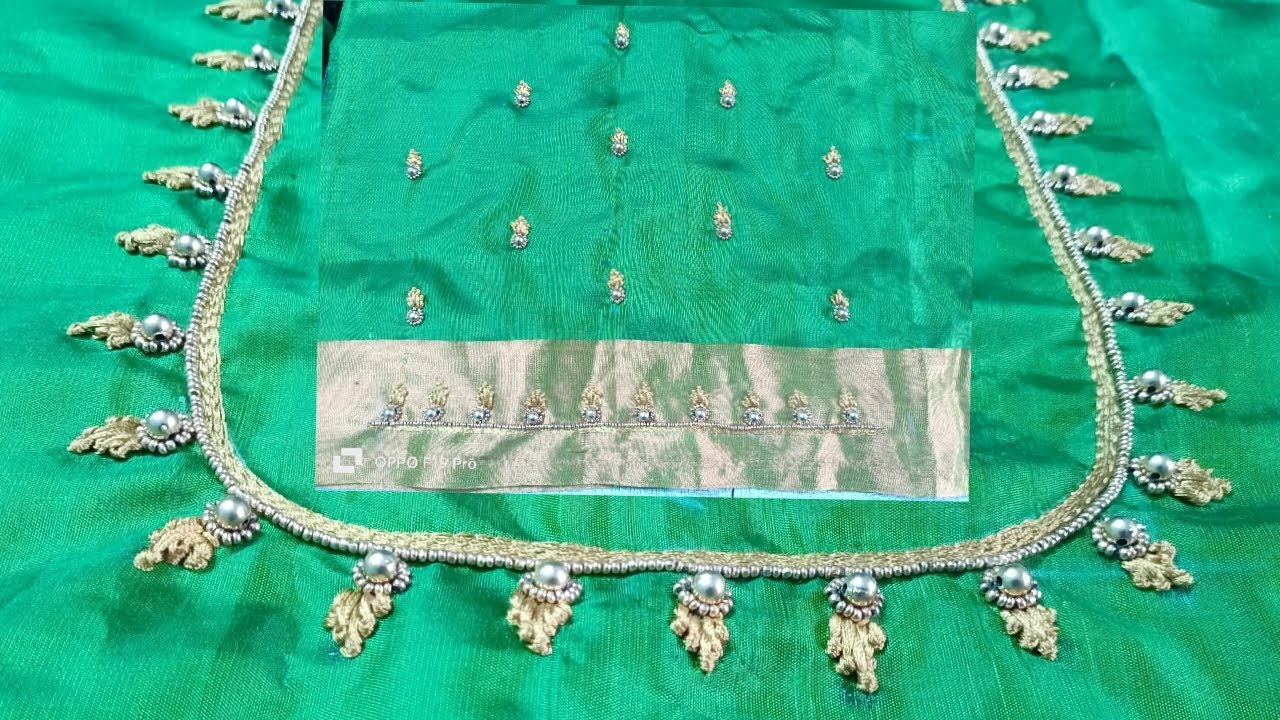 how-to-aari-work-french-knots-design-making-aari-work-blouse-design