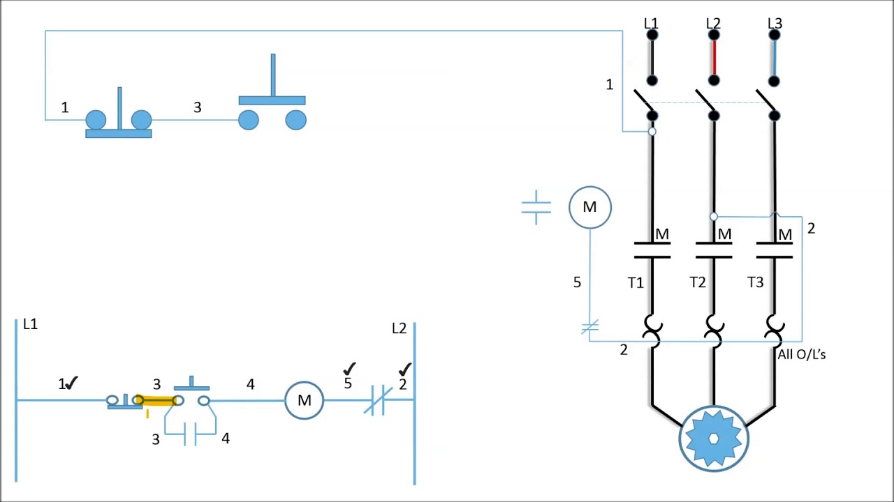 Motor Controls: 3wire start/stop 3ø contactor wiring made EZ - YouTube