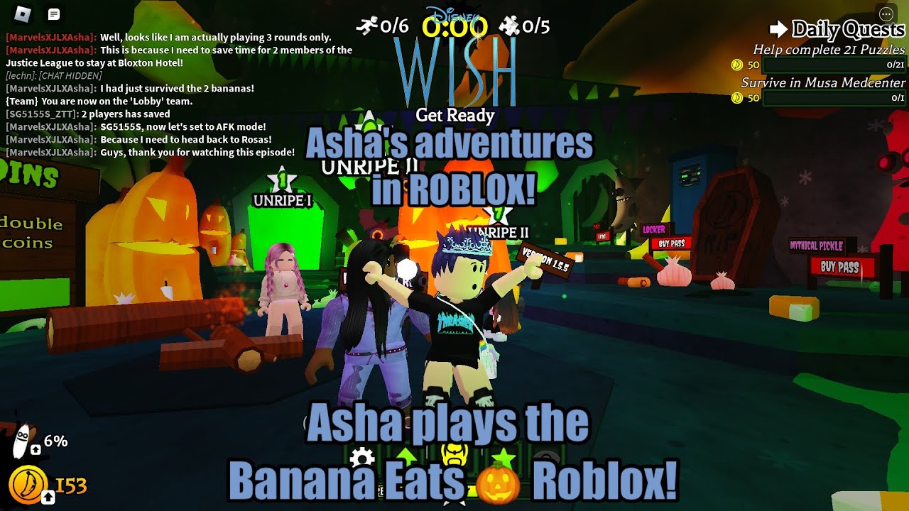 Asha plays the Banana Eats 🎃 Roblox! - YouTube