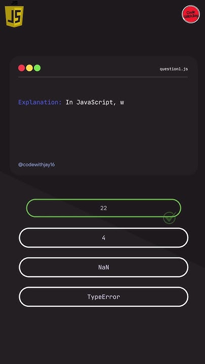 JavaScript Quiz For Beginners 🧠 | Question 1 #coding #javascript # ...