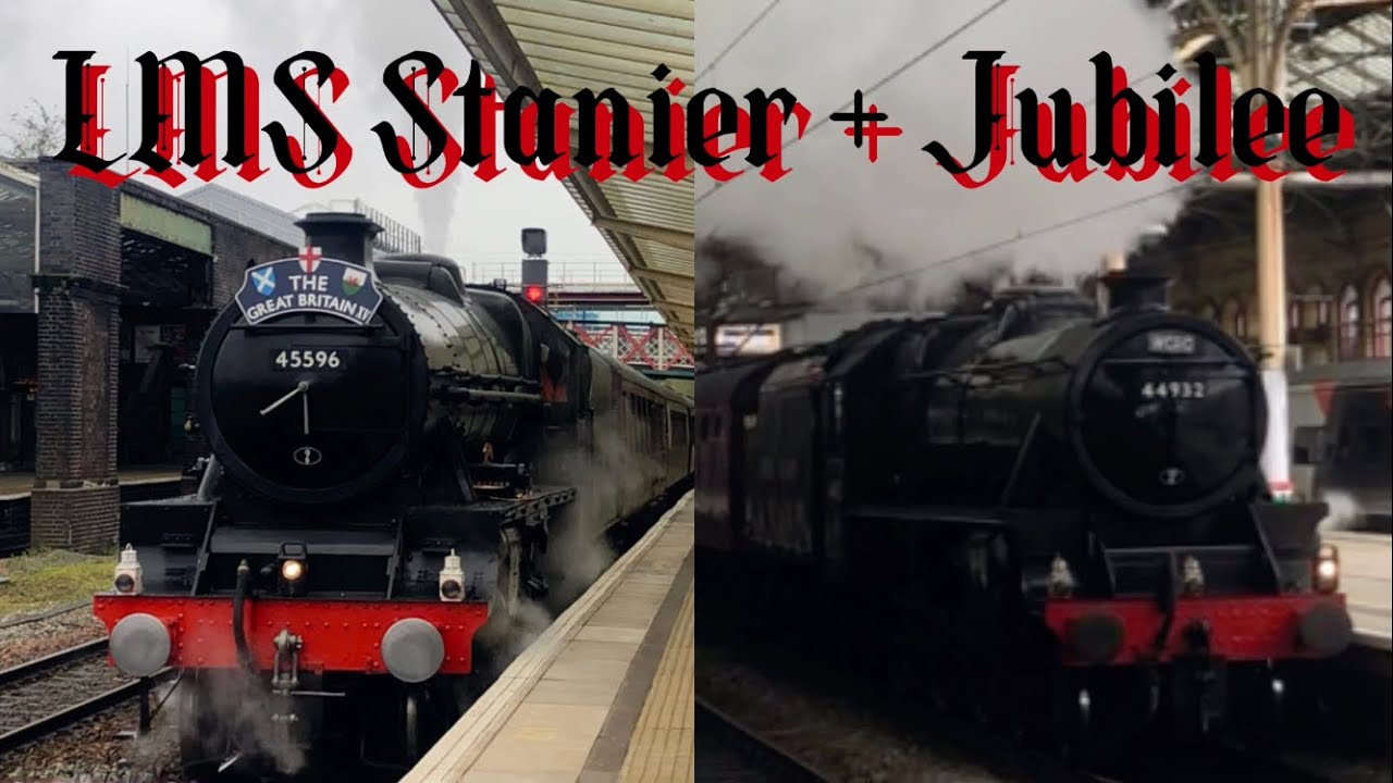 LMS Stanier 44932 Light Loco in Preston & LMS Jubilee 45596 Bahamas in ...