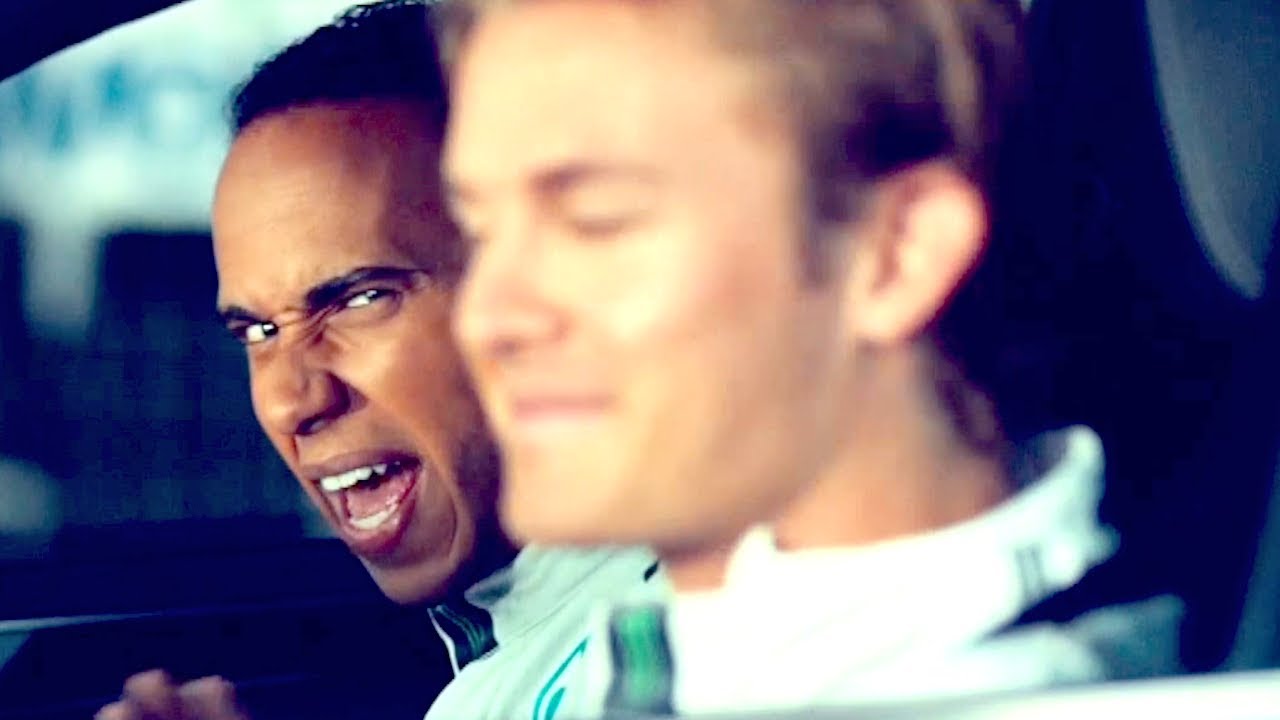 #TBT Hamilton Rosberg Funny Mercedes Commercial Mercedes S Class Hybrid ...