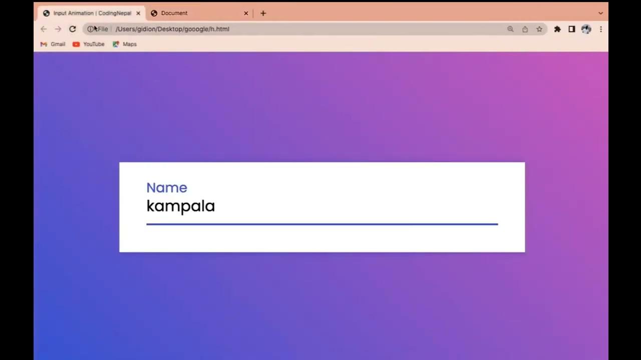 Awesome Input Animation using HTML & CSS | CodeDance - YouTube