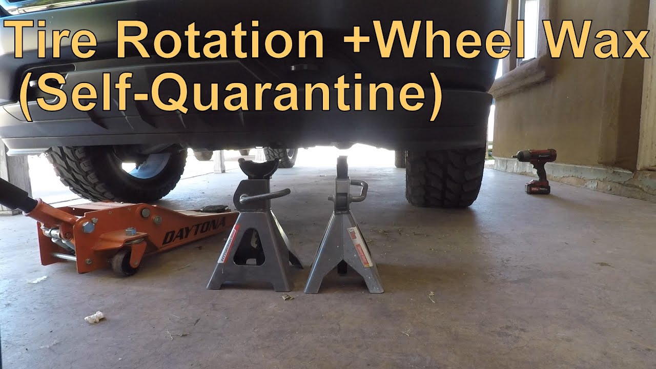 Tire Rotation + Wheel wax Chevy Silverado(Self Quarantine) - YouTube