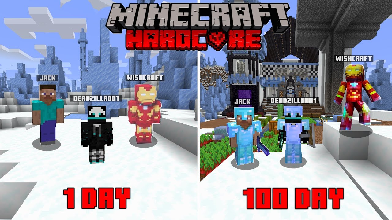 I survived 100 Days in ICE SPIKES Biome only in Minecraft *Hardcore ...