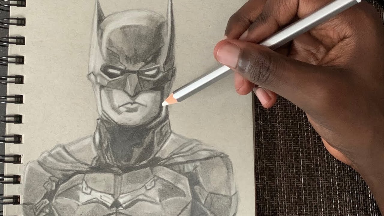 DRAWING NEW 2021 BATMAN!!! | Strathmore Toned Gray Paper | - YouTube