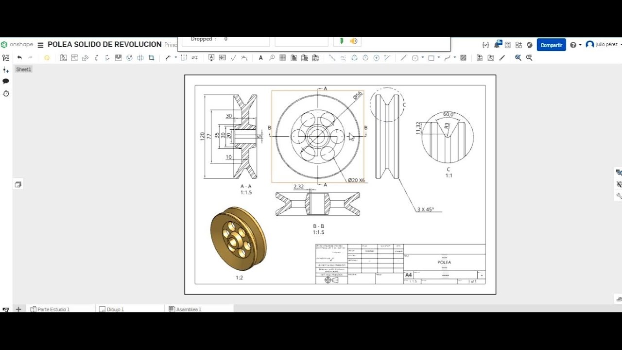 TUTORIAL ONSHAPE VISTAS DE CORTE O SECCION Y VISTA DE DETALLE EN PLANO ...